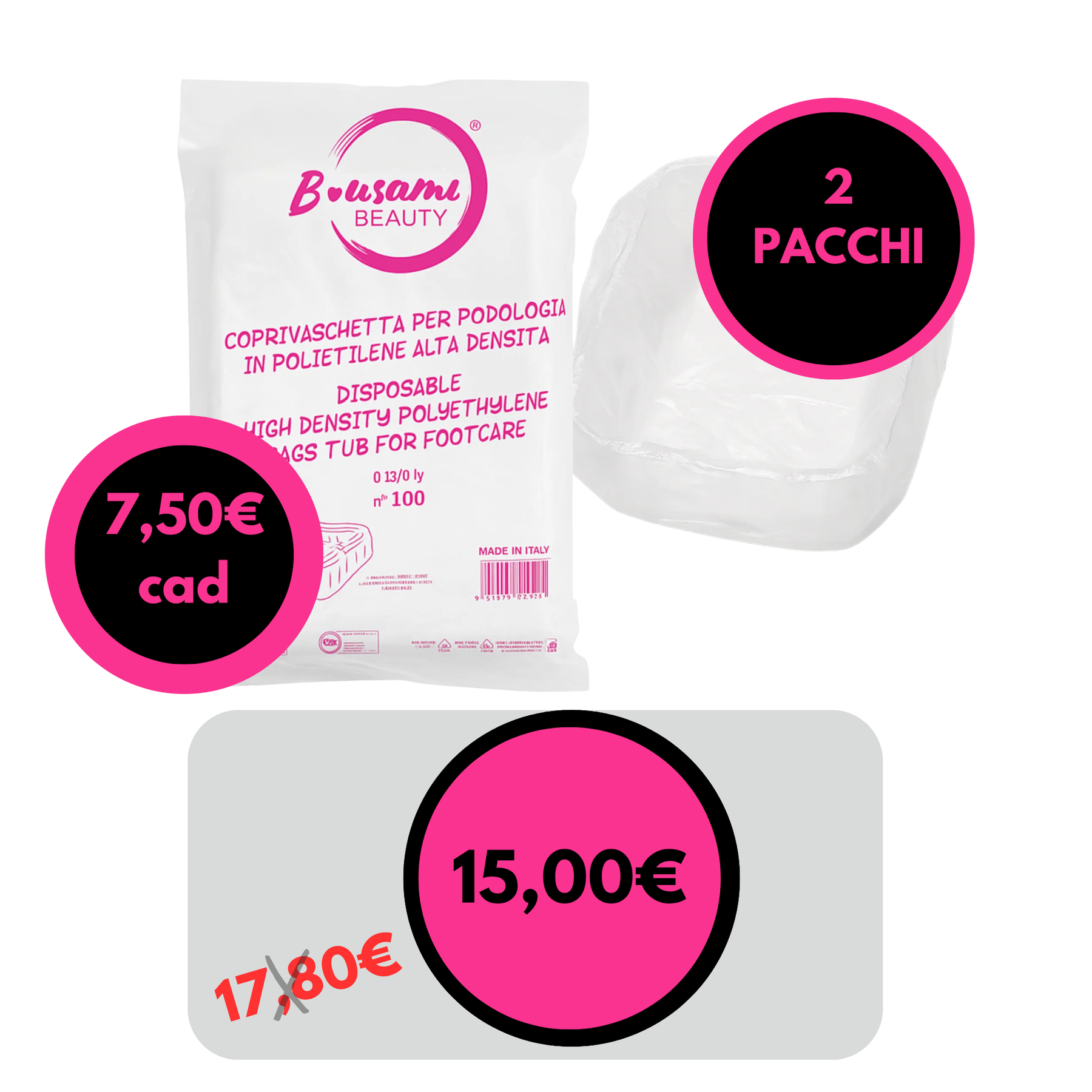 B.USAMI - Sacchetti podologici alta densità 100 pz 2 Confezioni – B.usami